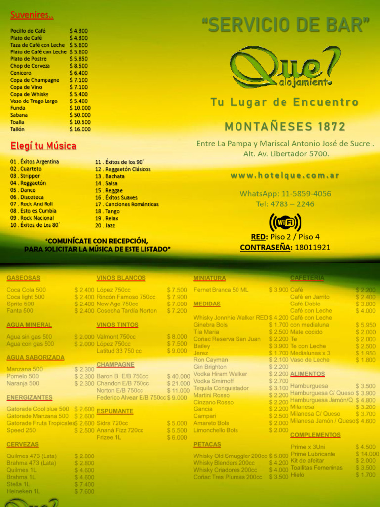 Lista de Precio de Bar 01-8-24 | PDF
