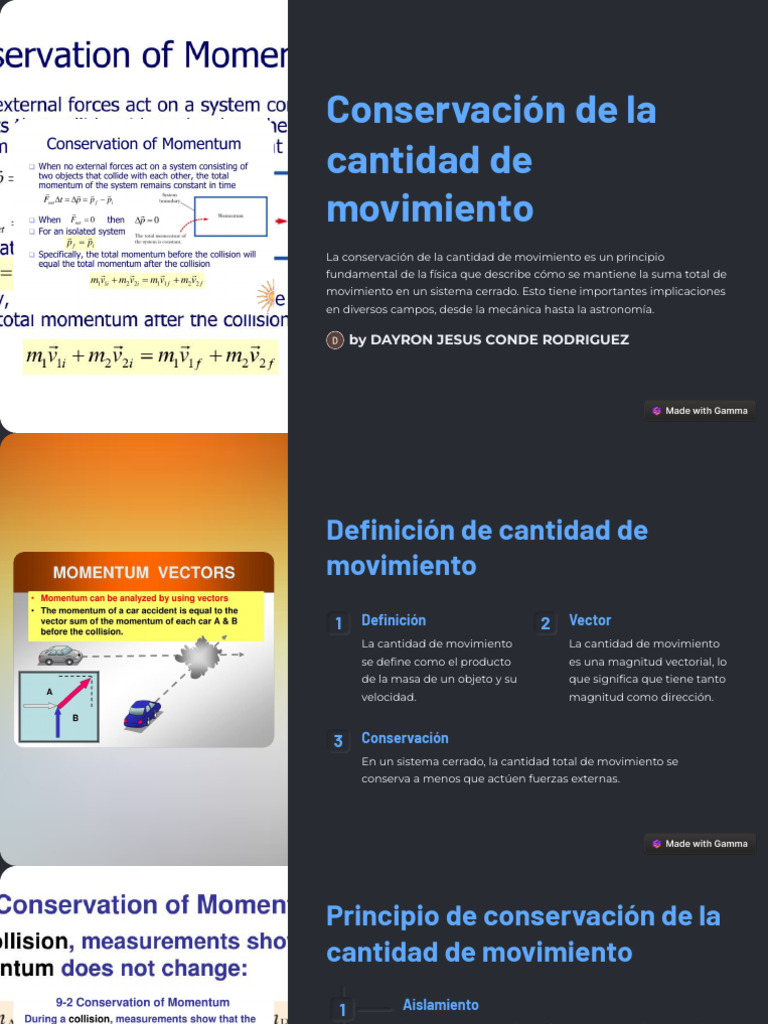 Conservacion de La Cantidad de Movimiento | PDF