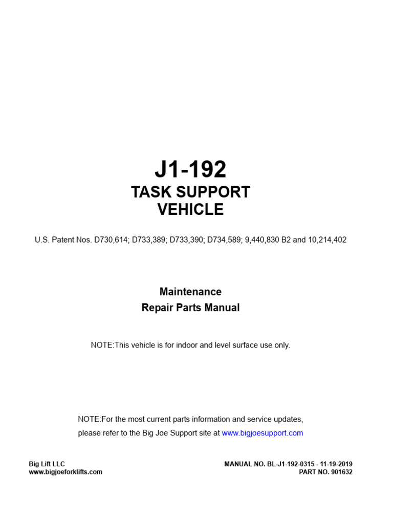 J1-192 (2019) - Manual de Peças-Manutenção EN | PDF