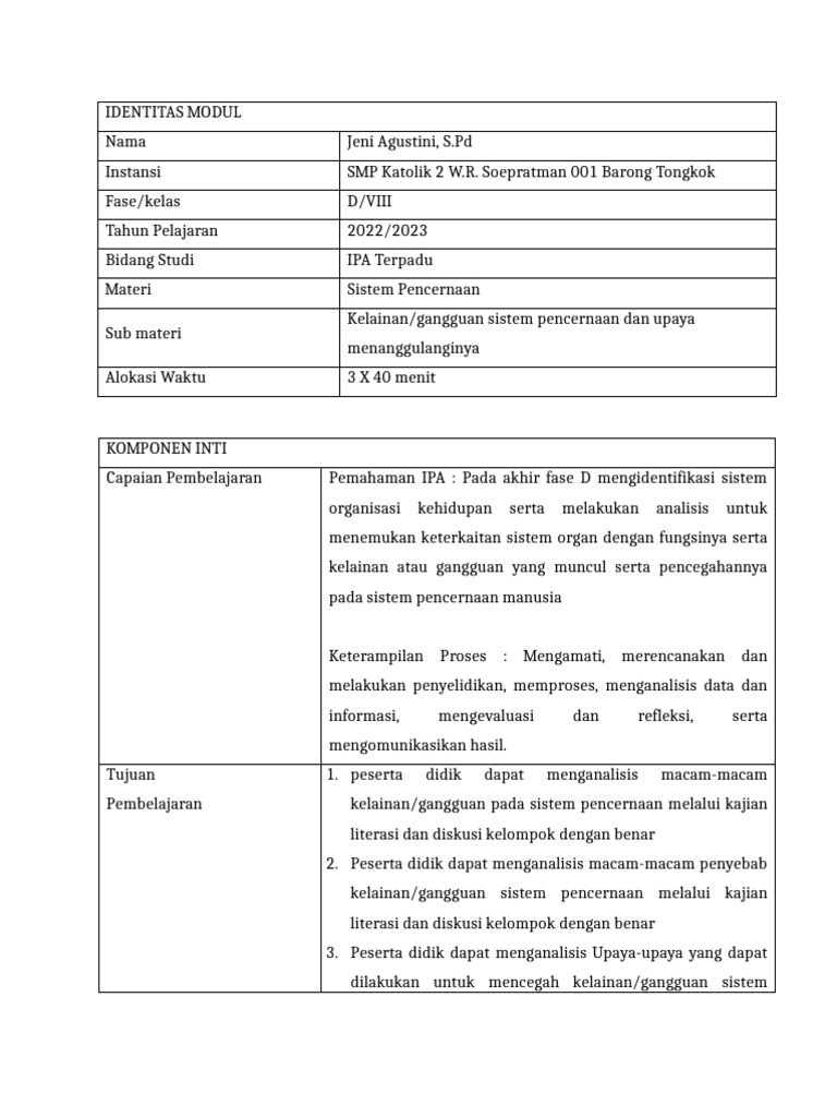 Identitas Modul | PDF
