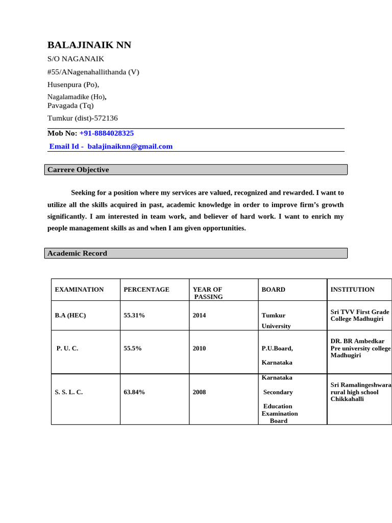 Balaji Resume | PDF
