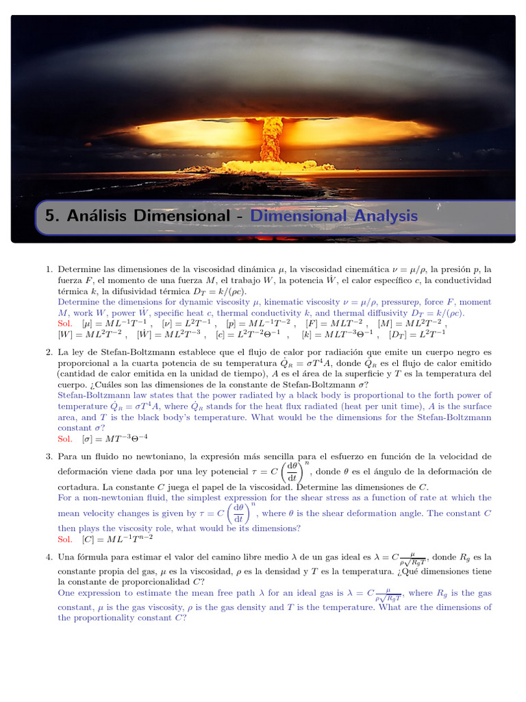 Tabla de Análisis Dimensional | PDF