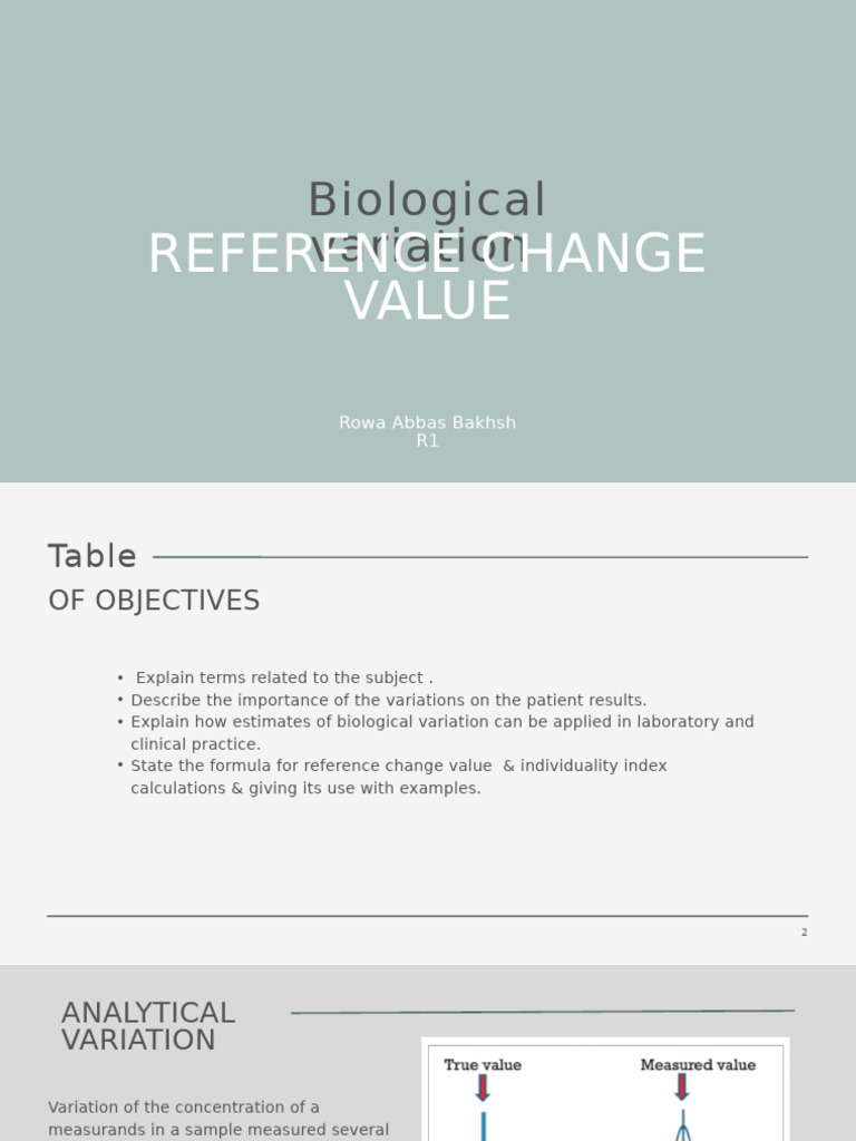 Biological Variation (RCV) | PDF