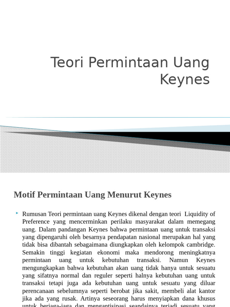 Pertemuan 4 (Money Demand Keynes) | PDF