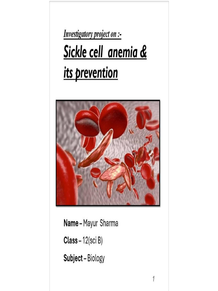 Sickle Cell Anemia and It's Prevention (By Mayur Sharma) | PDF