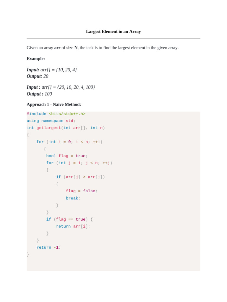 Array Problems For Theory Class | PDF