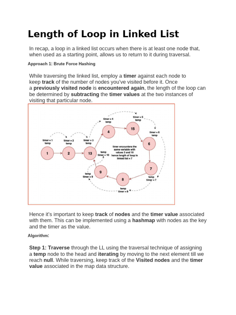 Length of Loop in Linked List | PDF