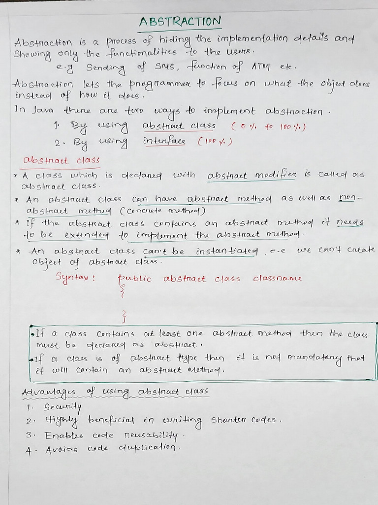 Abstraction in Java | PDF