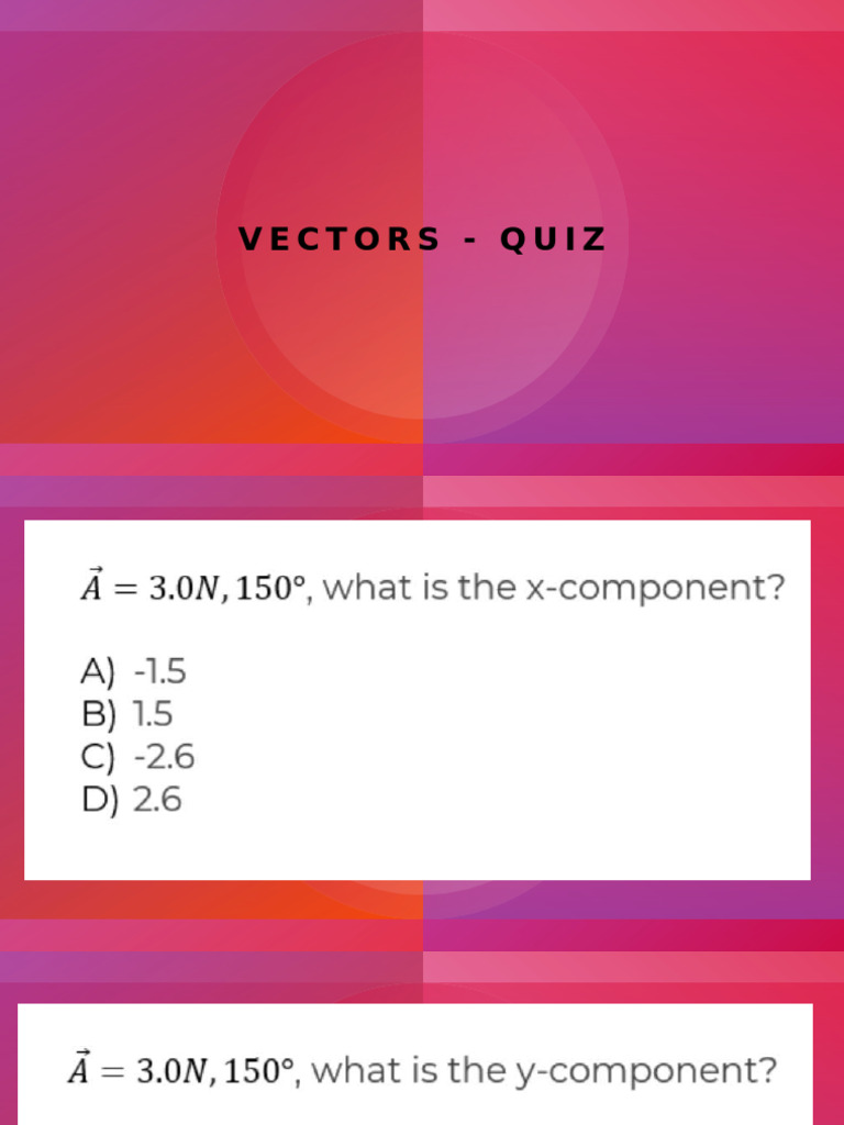 Vectors Quiz | PDF
