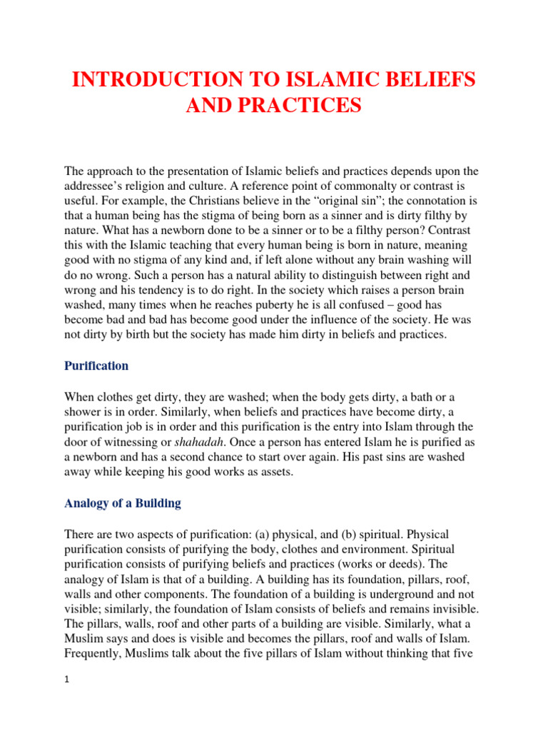 Introduction To Islamic Beliefs and Practices | PDF