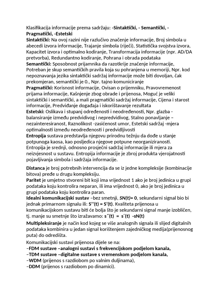 IIK-najkraća Skripta | PDF