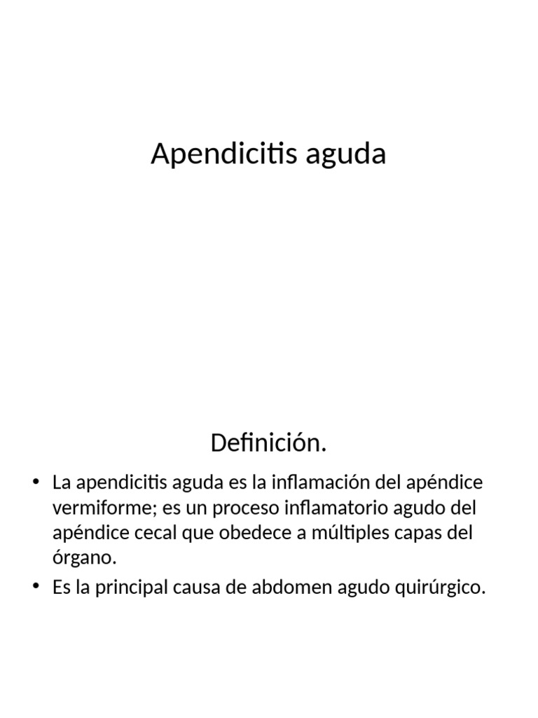 Apendicitis Aguda | PDF