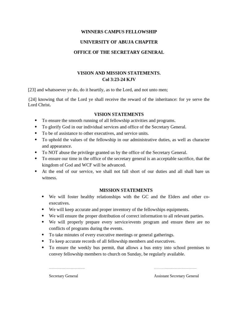 Mission and Vision | PDF