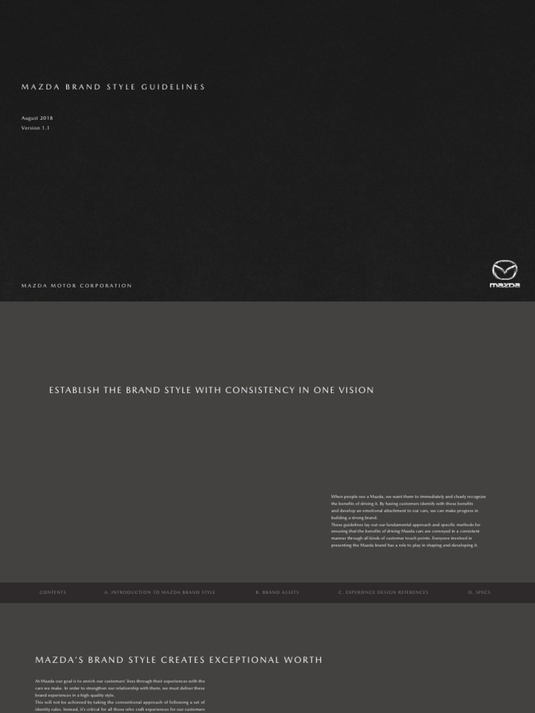 Mazda Brand Style Guidelines V1.1 E | PDF