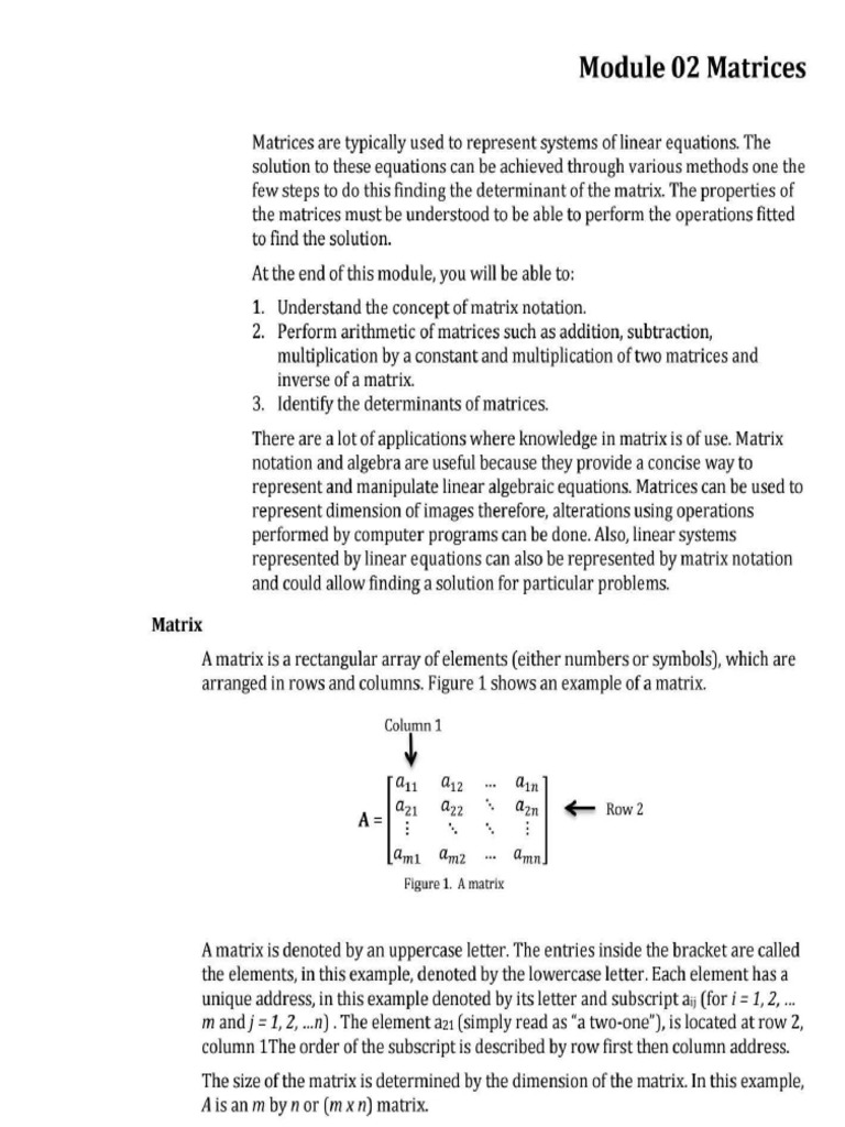 MATH645 - Numerical Methods - Week 2 - Matrices | PDF