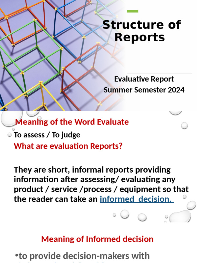 Structure of Reports Evaluative | PDF