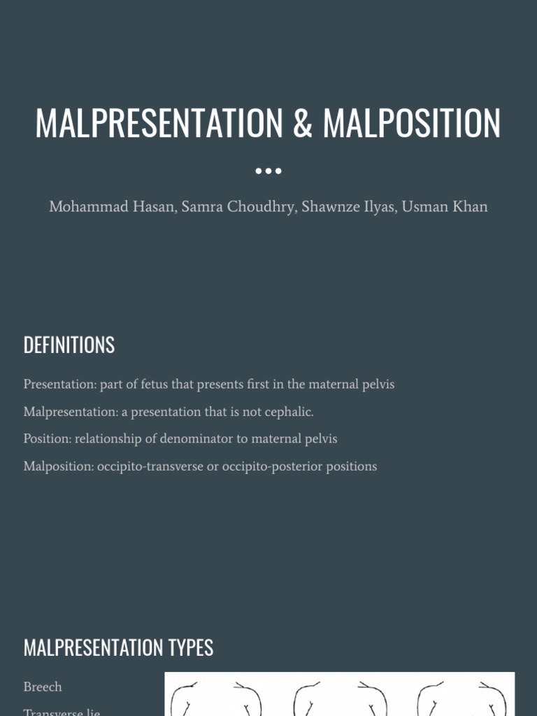Malpresentation and Malposition | PDF | Maternal Health | Wellness