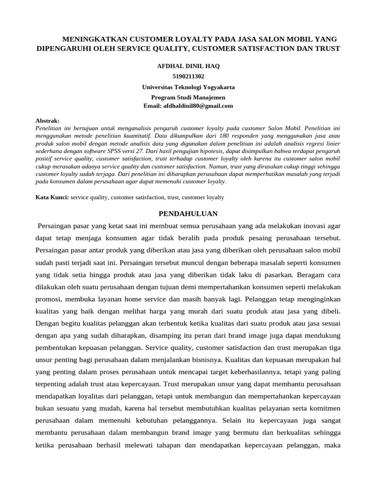 Jurnal Kewirausahaan Afdhal Dinil Haq - 5190211302 | PDF