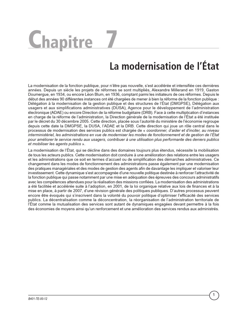 modernisation de l'etat | PDF