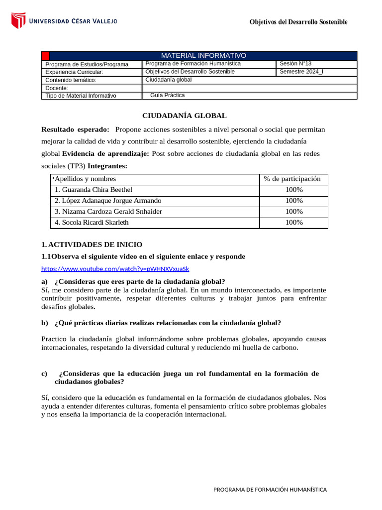 Guía Práctica #13 ODS 2024-1 | PDF