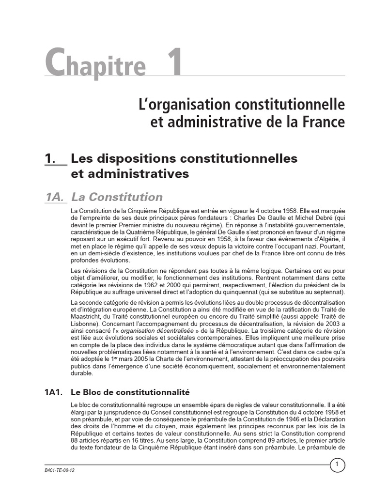 Org Const Et Admn de La France | PDF