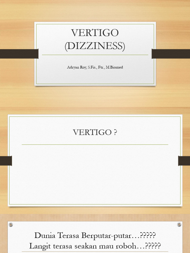 Vertigo (Dizziness) | PDF