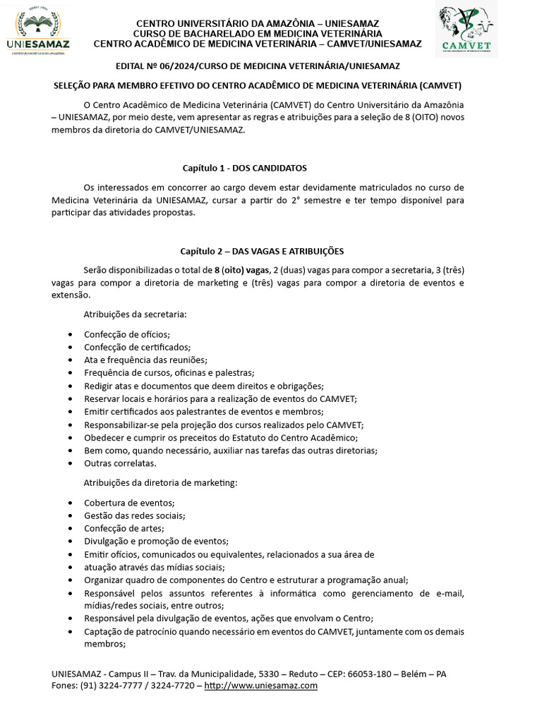 Edital Camvet 2024.2 | PDF