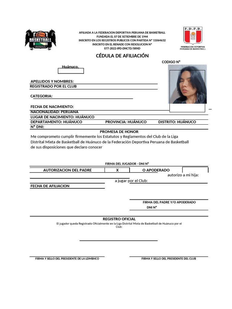 Cedula de Afiliacion | PDF