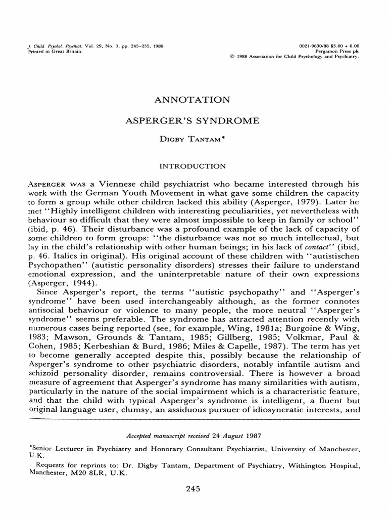 Aspergers Syndrome | PDF