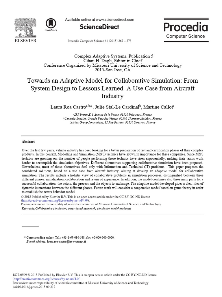 Airbus - Towards An Adaptive Model For Collaborative Simulation From System Design To Lessons ...