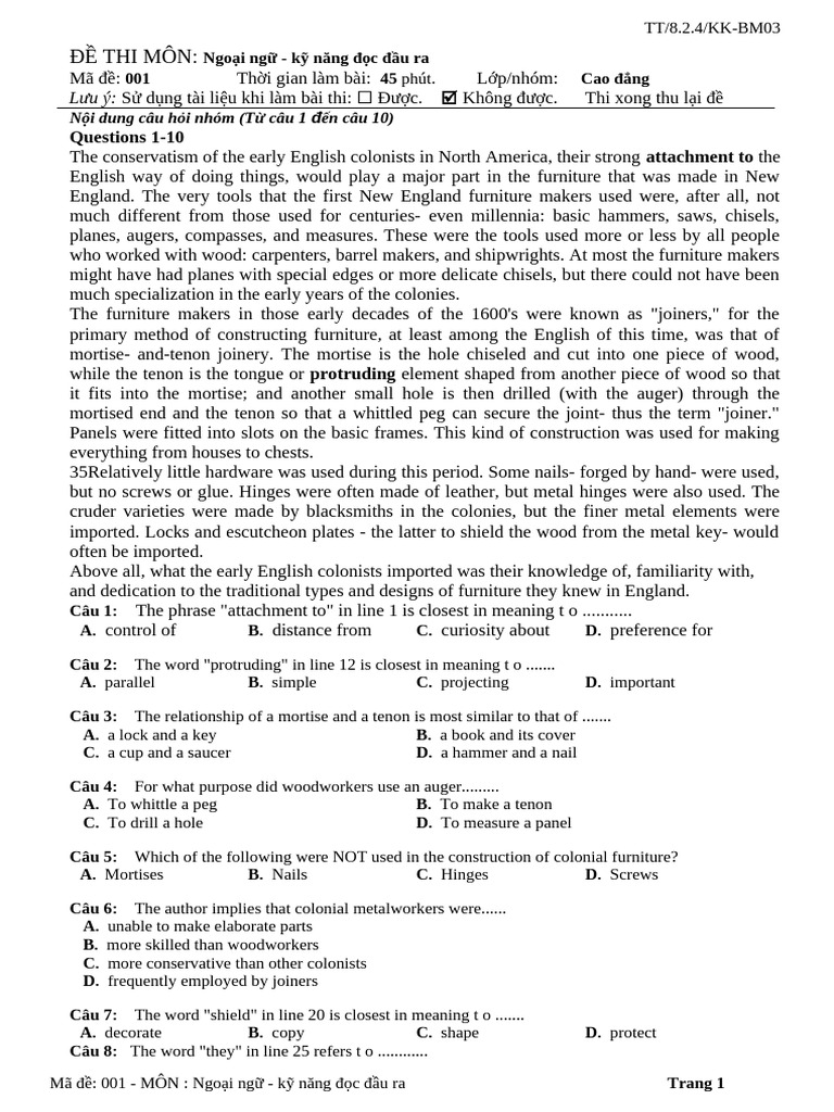 De 001 Ky Nang | PDF