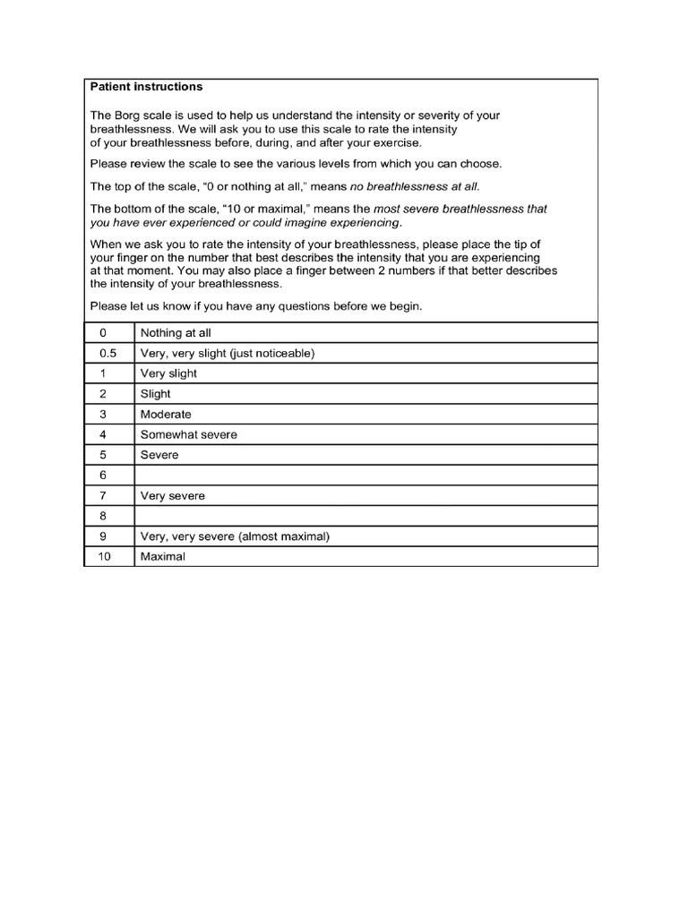 Borg Scale Dan RPE | PDF
