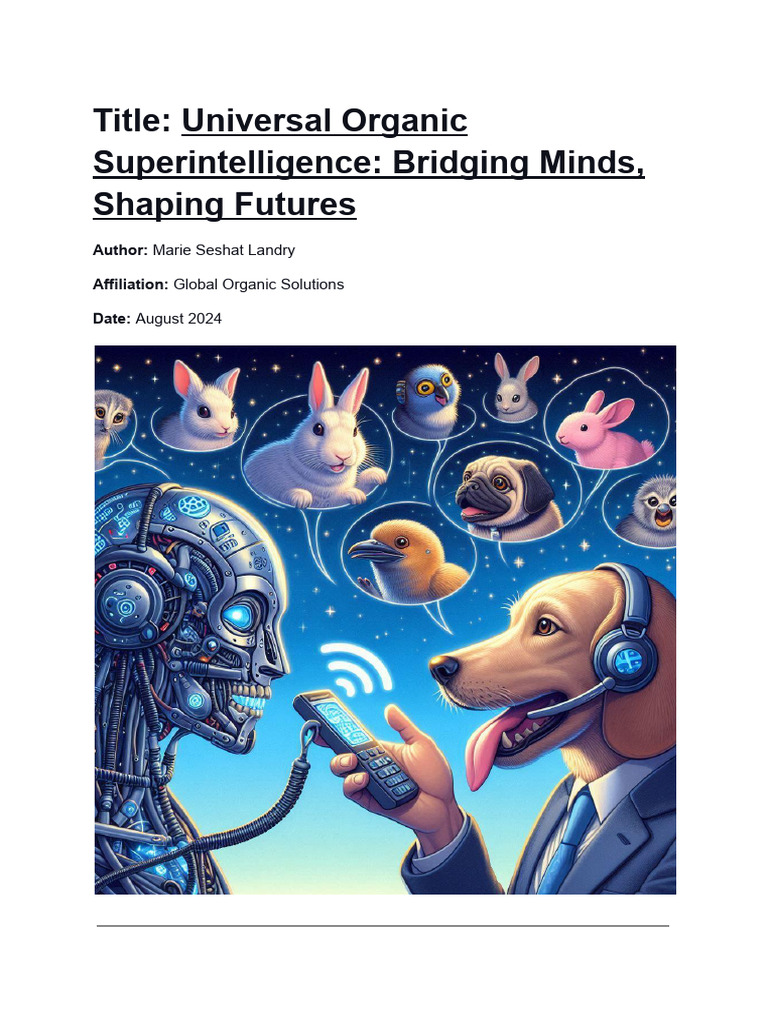 Universal Organic Superintelligence - Bridging Minds, Shaping Futures | PDF
