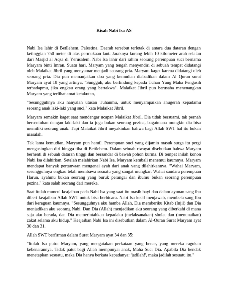 Kisah Nabi Isa AS | PDF