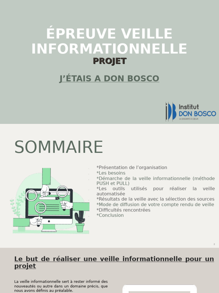 Presentation Veille Informationnelle Projet | PDF | Recherche d'information | Informatique