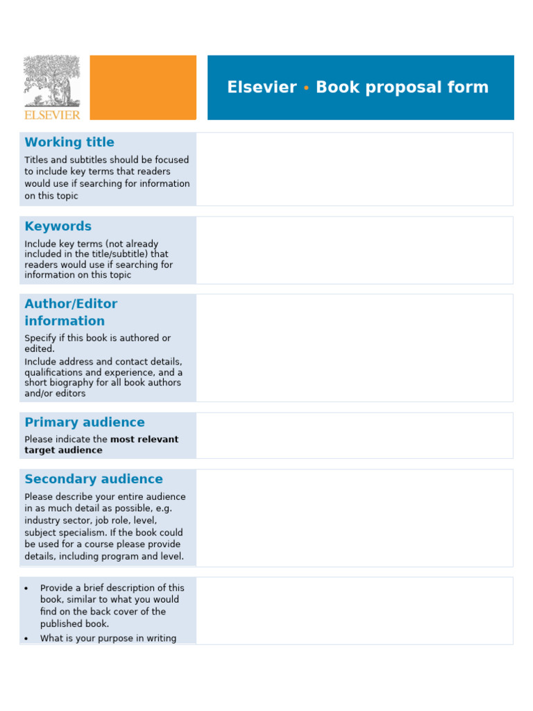 Elsevier Book Proposal Guidelines | PDF | Books | Business