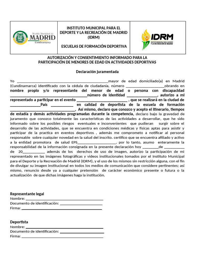 Consentimiento Informado IDRM | PDF