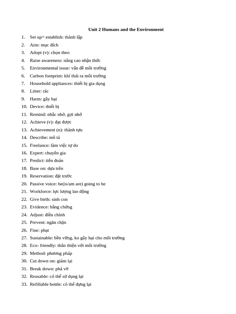 Unit 2 Humans and The Environment New | PDF