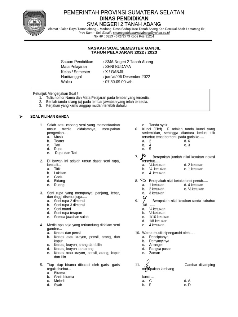 Soal SBK X Ganjil | PDF