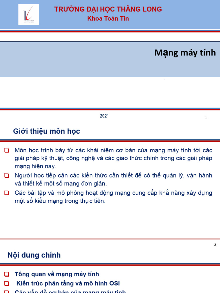 Computer Networks Course - Upload-Thay Hoang Trong Minh | PDF