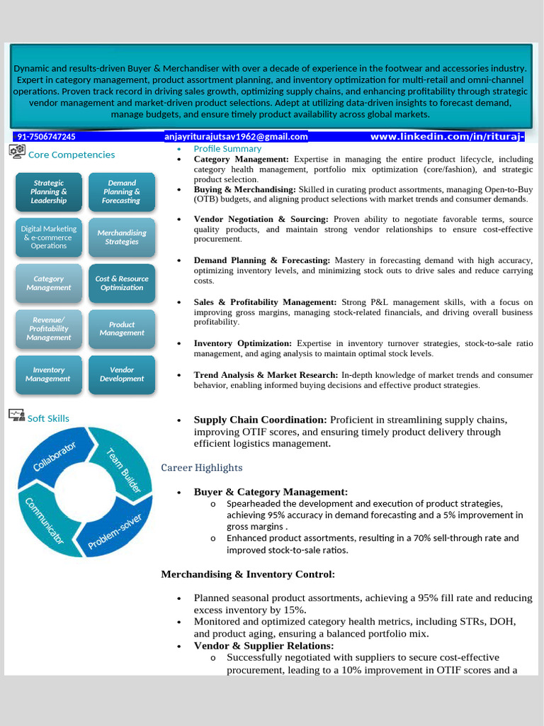 Ritu Raj Resume Version 1 | PDF | Inventory | Procurement