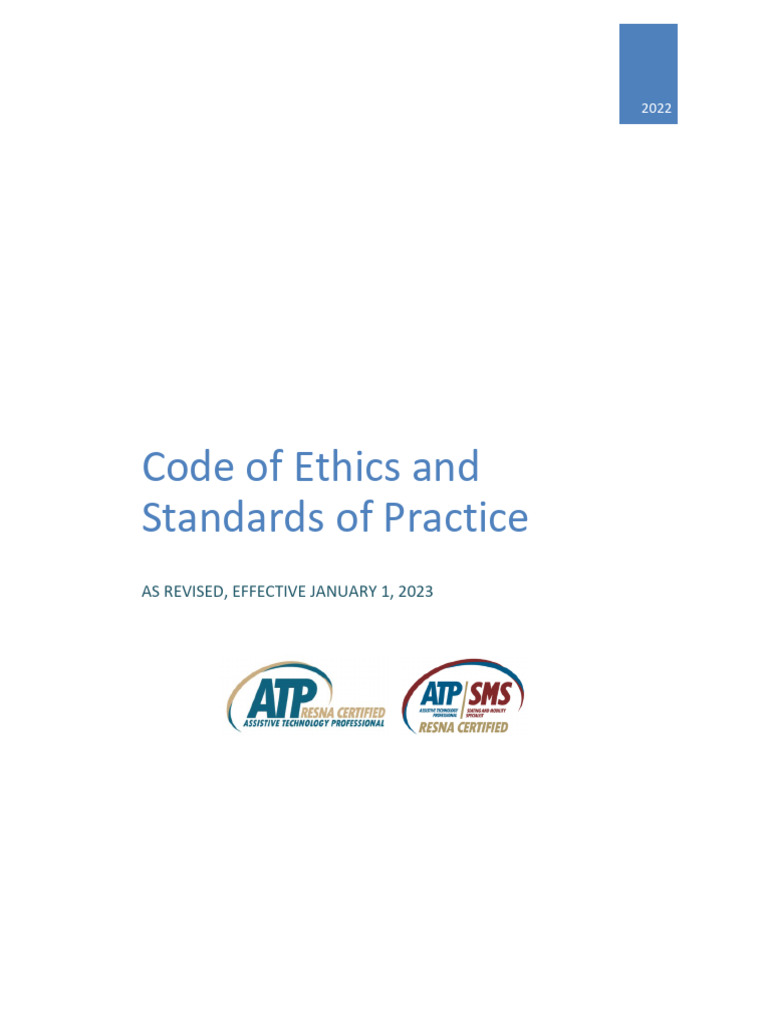 Resna Code of Ethics | PDF