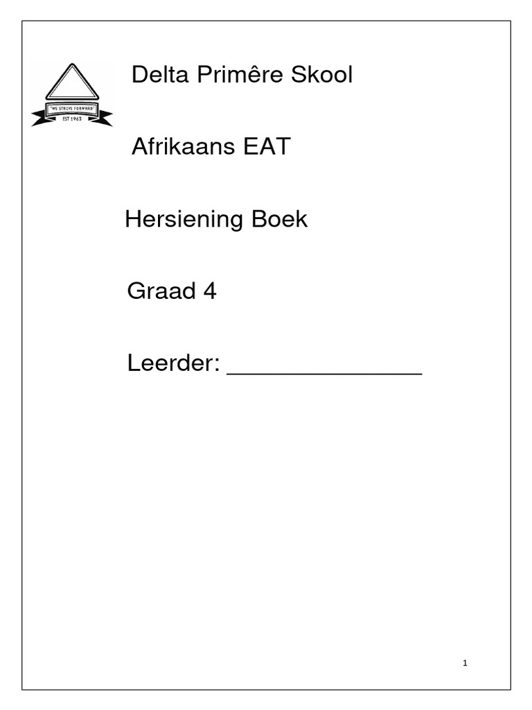 Graad 4 - Afrikaans EAT Hersiening Boek | PDF