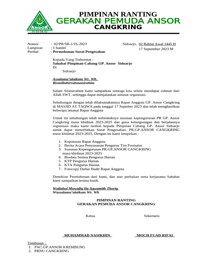 Sedot - Pengajuan PR 2023 Cangkring | PDF
