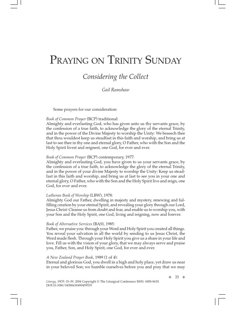 Praying On Trinity Sunday | PDF