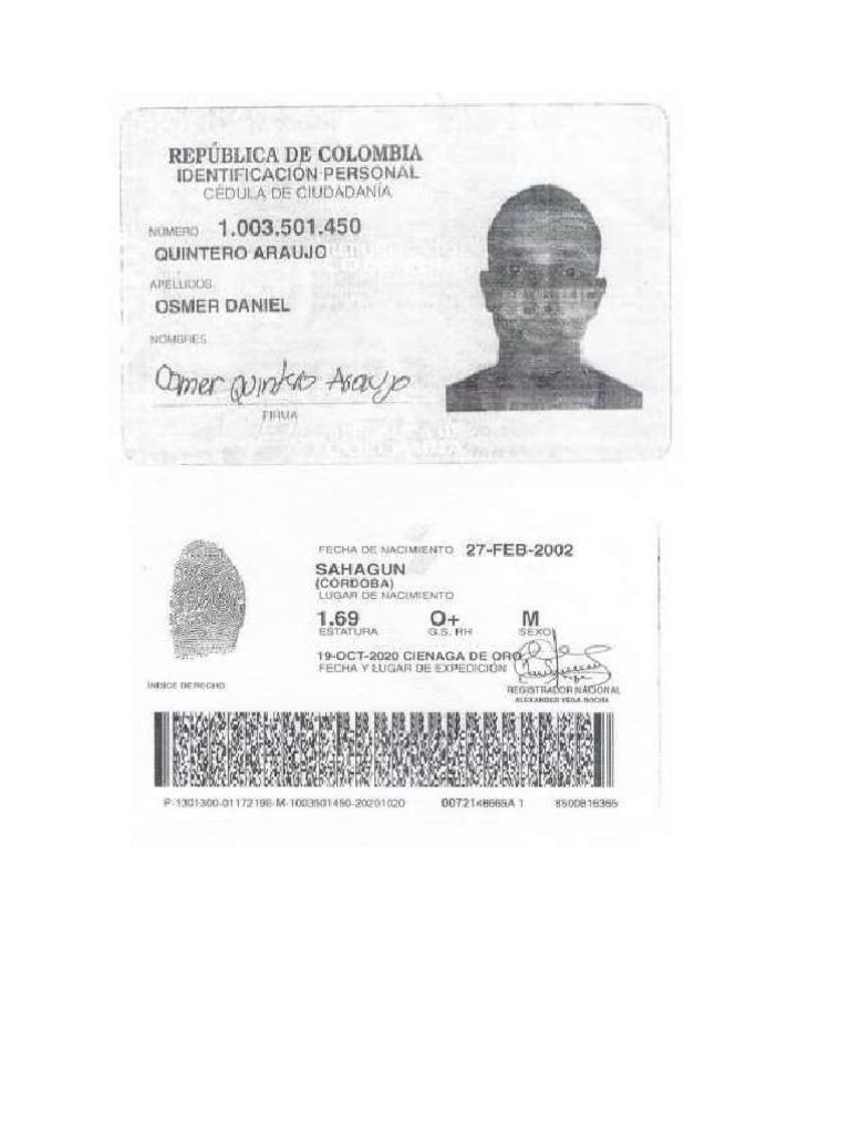 CC Osmer Daniel Quintero Araujo | PDF