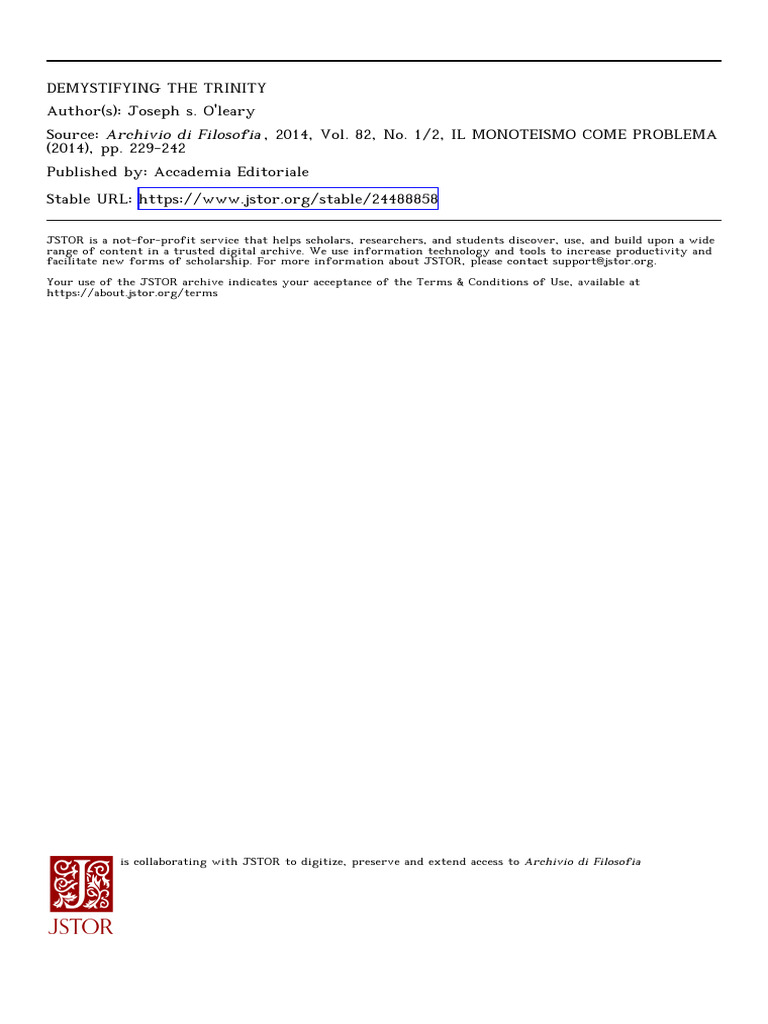 Demystifying The Trinity | PDF