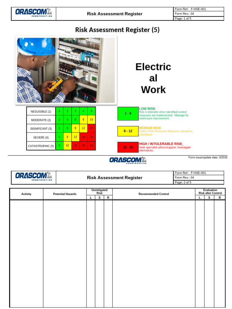 05-Risk Assessment Electrical Empety | PDF