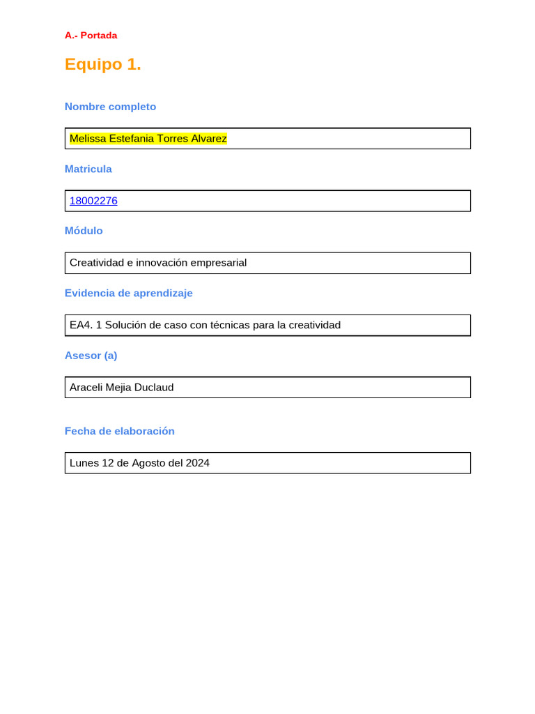 Torres Melissa Comercializadora EA4 | PDF