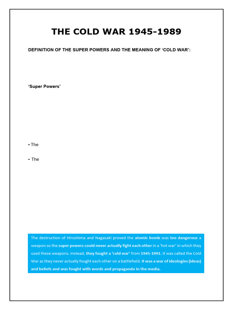 The Cold War 1945-1989 | PDF